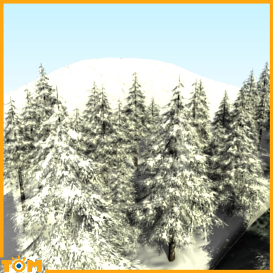 3d Model Of Winter Scene Trees