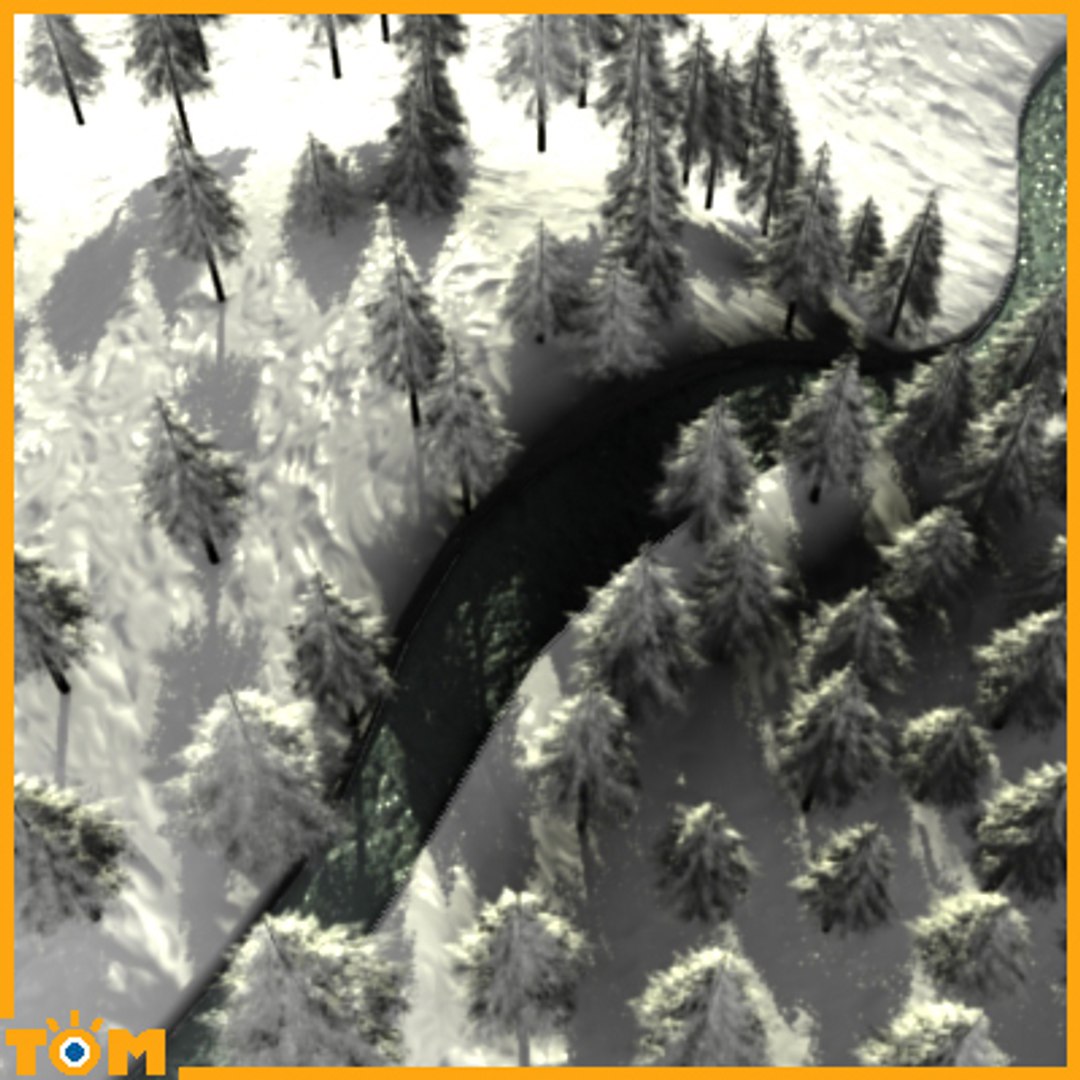 3d Model Of Winter Scene Trees