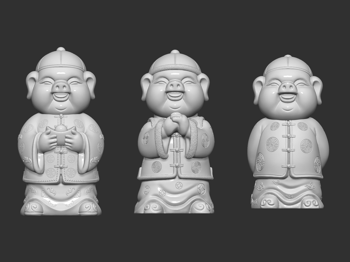 3D Cute Pig Men Model - TurboSquid 2044569