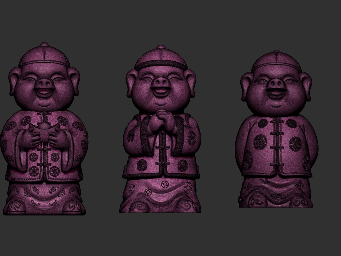 3D Cute Pig Men Model - TurboSquid 2044569