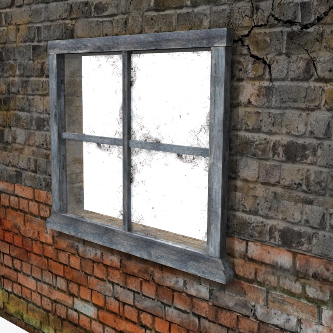 Window Frame Brick Wall 3d Model