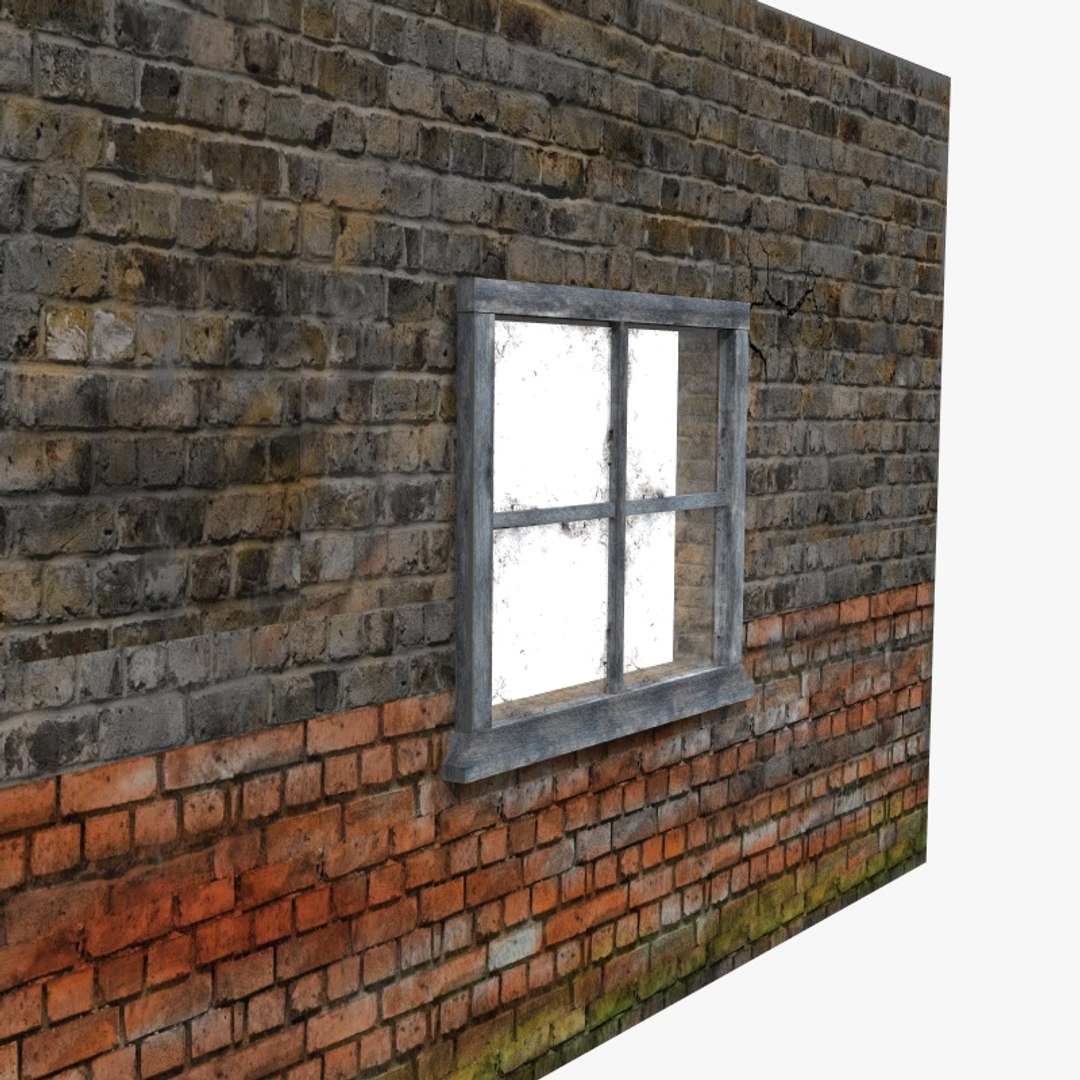 Window Frame Brick Wall 3d Model