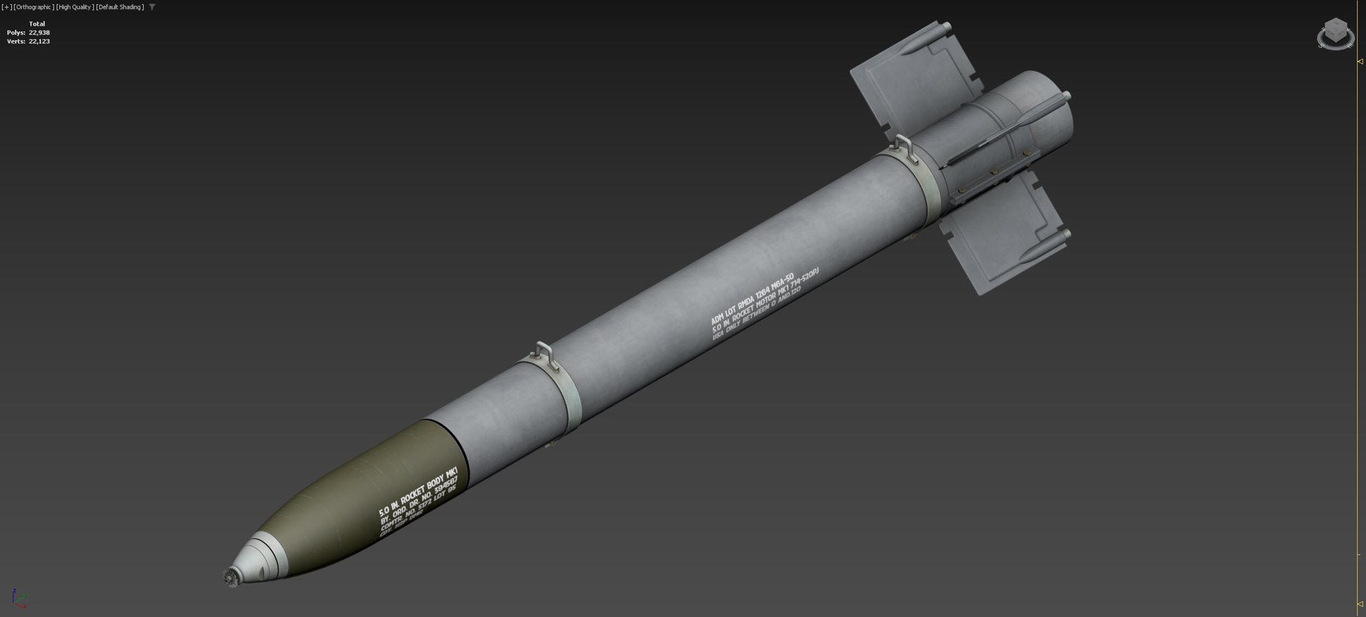 HVAR High Velocity Aircraft Rocket 3D - TurboSquid 2294155