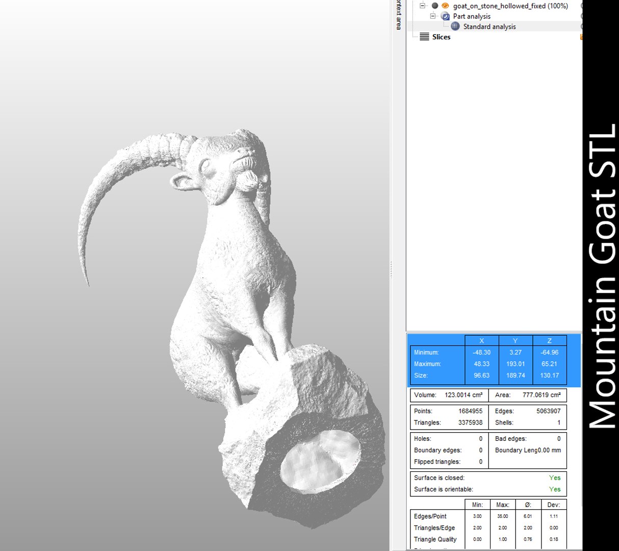 3d stl mountain goat