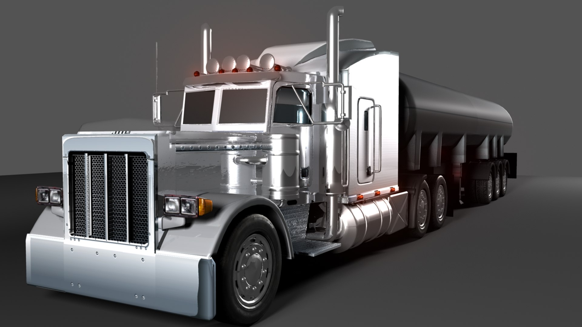 3d Model Semi Truck Trailer