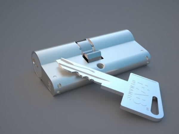 3ds max cylinder lock key