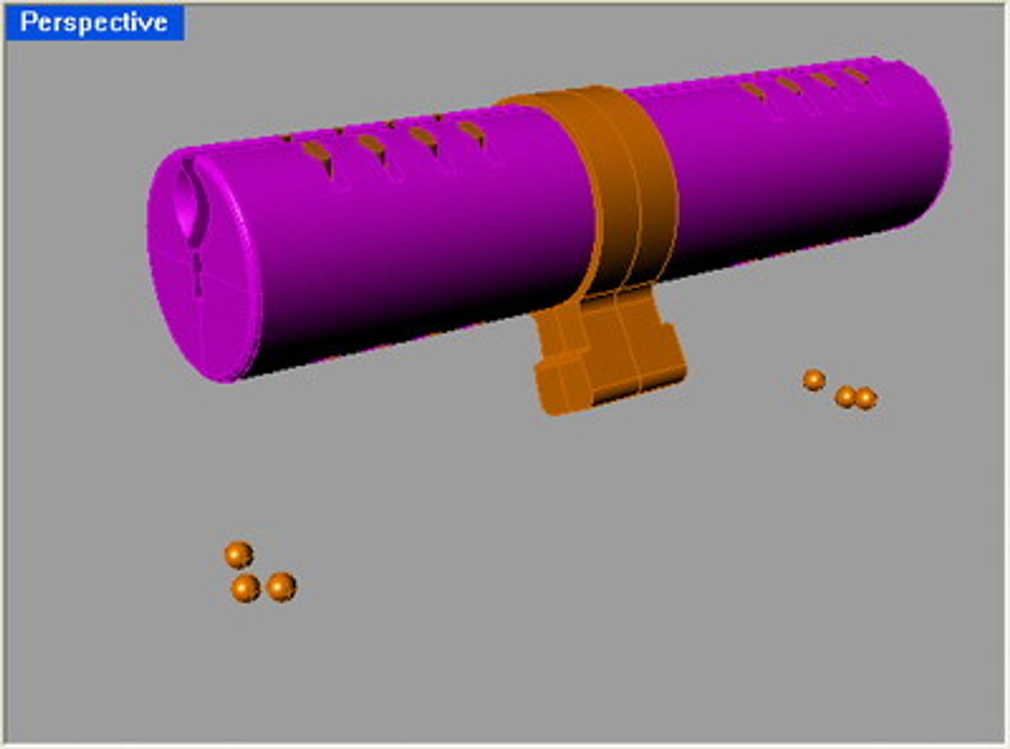 3ds Max Cylinder Lock Key
