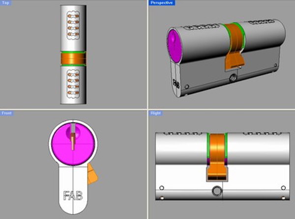 3ds max cylinder lock key