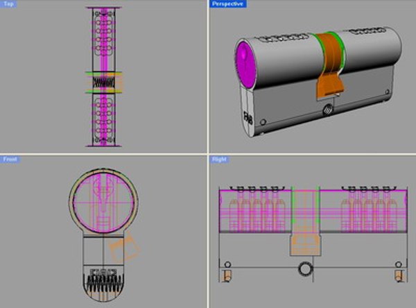3ds max cylinder lock key