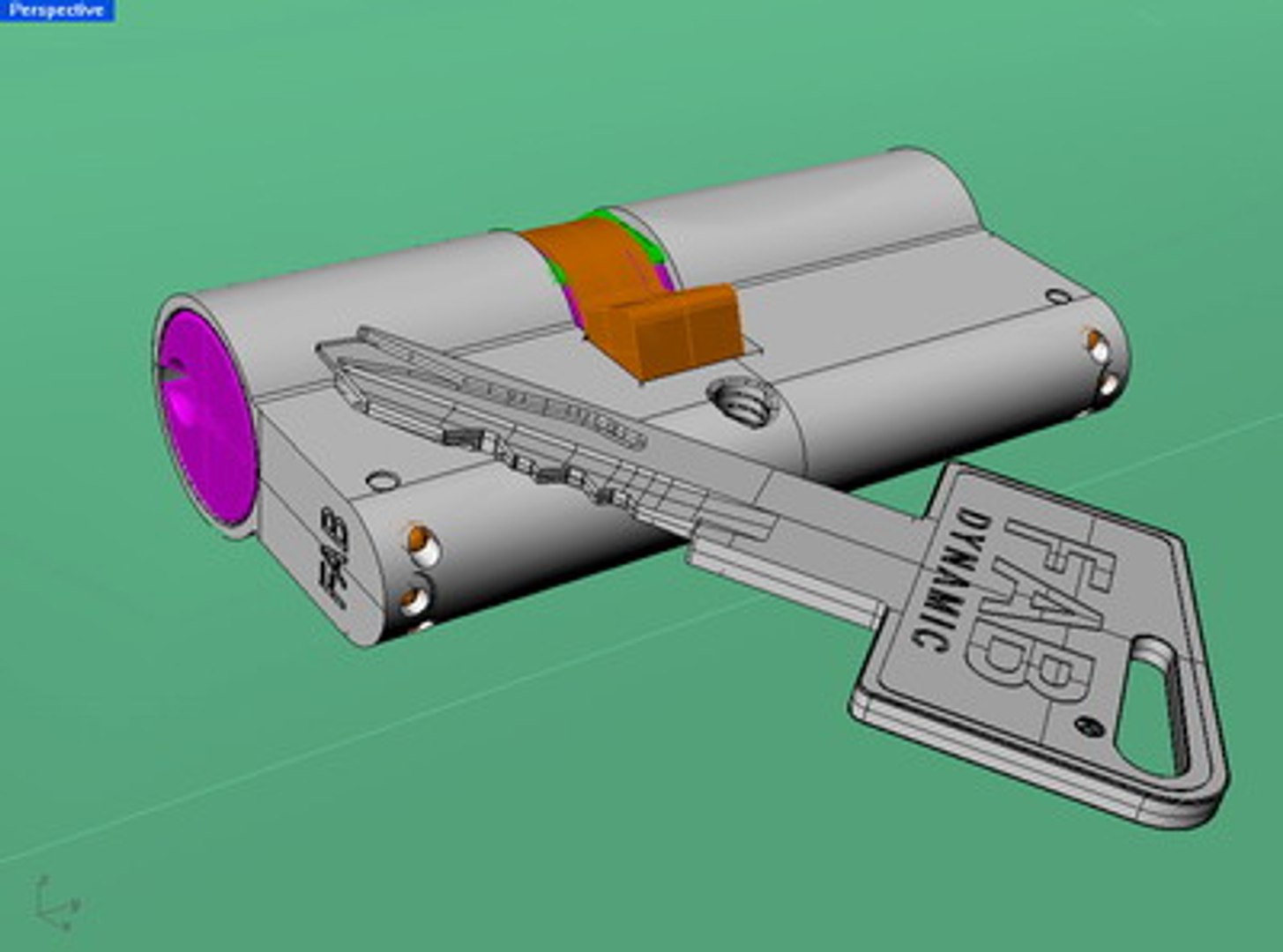 3ds Max Cylinder Lock Key