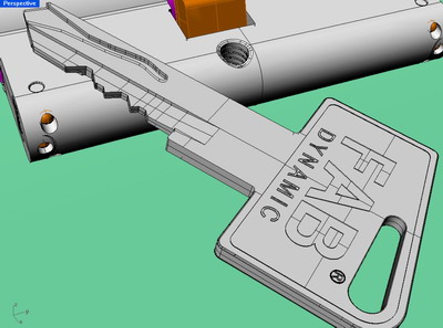 3ds Max Cylinder Lock Key
