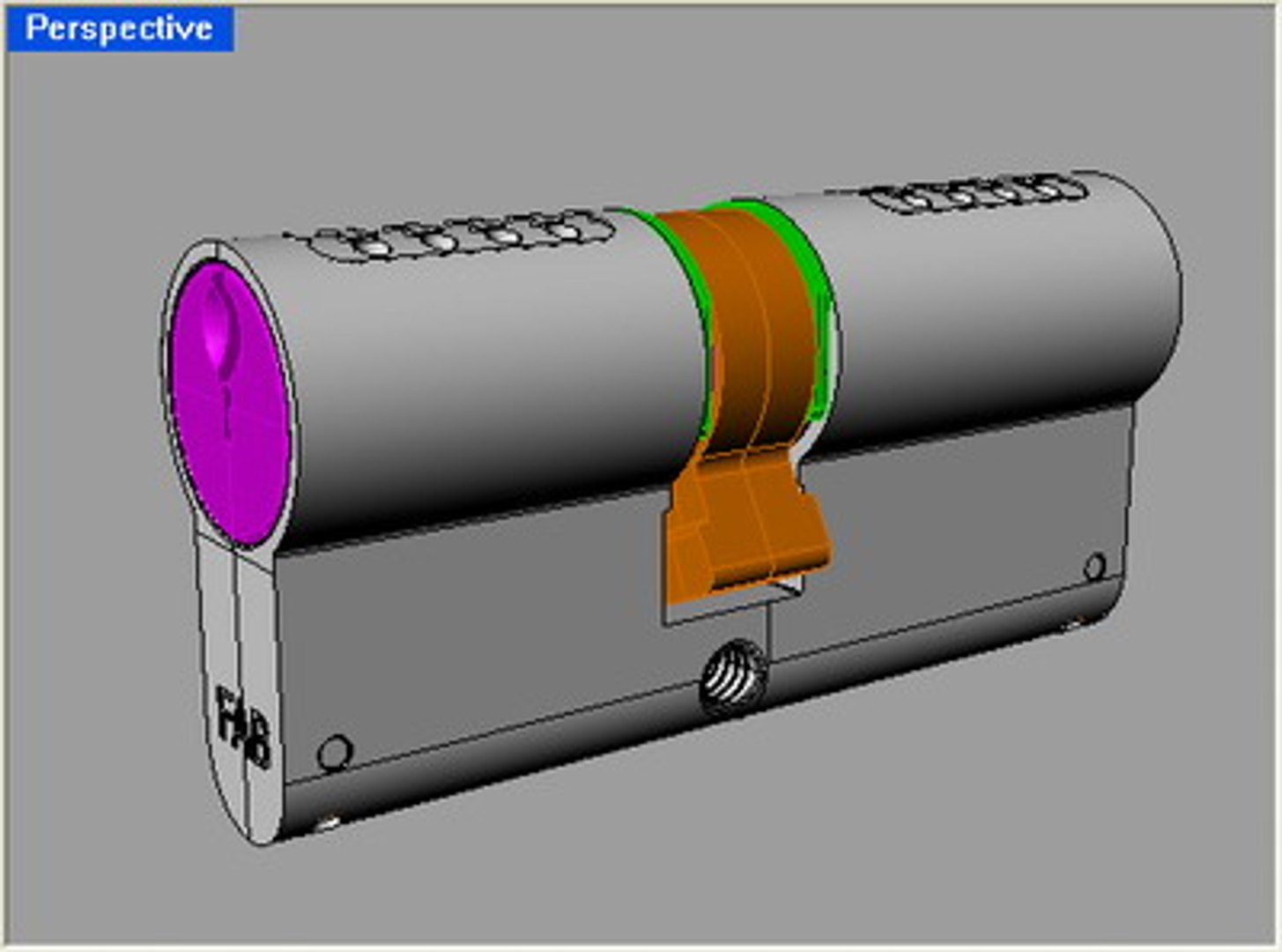 3ds Max Cylinder Lock Key