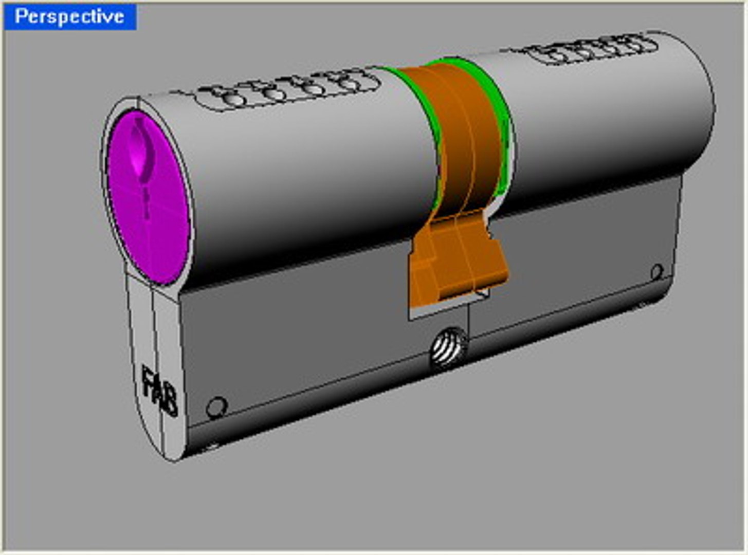 3ds Max Cylinder Lock Key