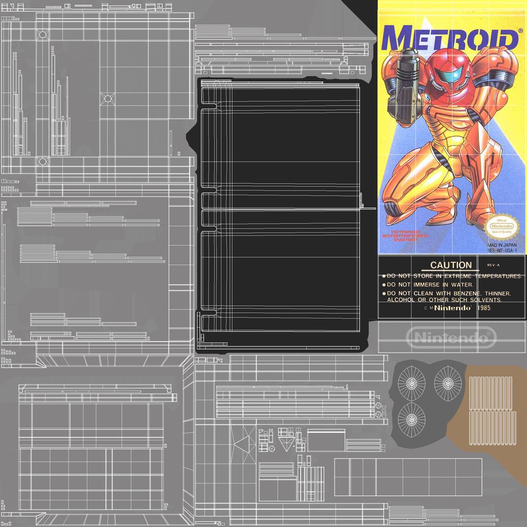 Metroid Game Cartridge 3D Model - TurboSquid 1957216