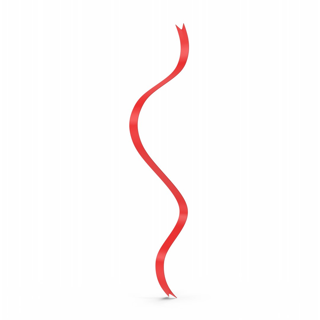 3D Red Ribbon - TurboSquid 2035503