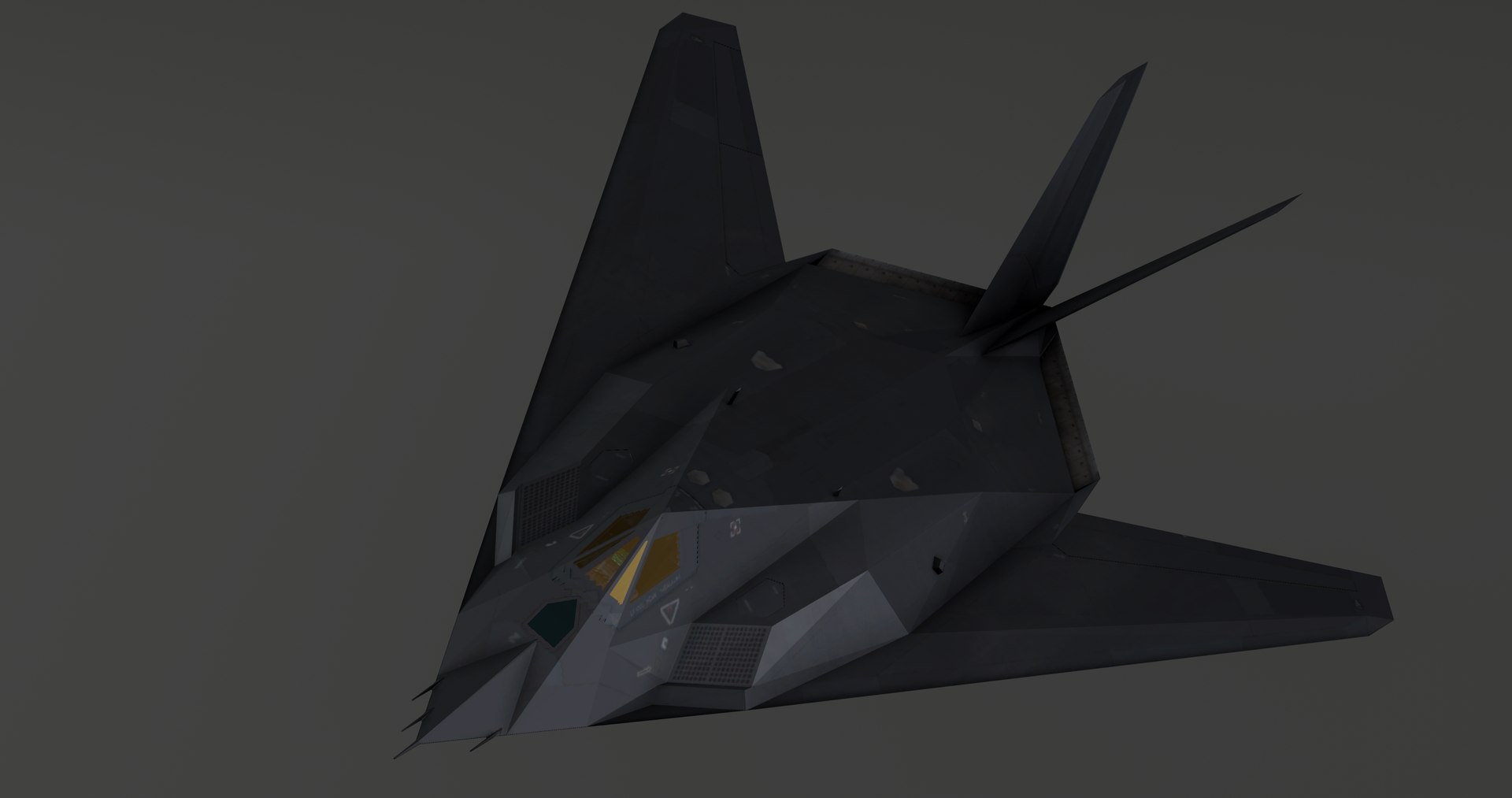 3D F117 Nighthawk Furtive Stealth - Photorealistic Millitary Aircraft ...