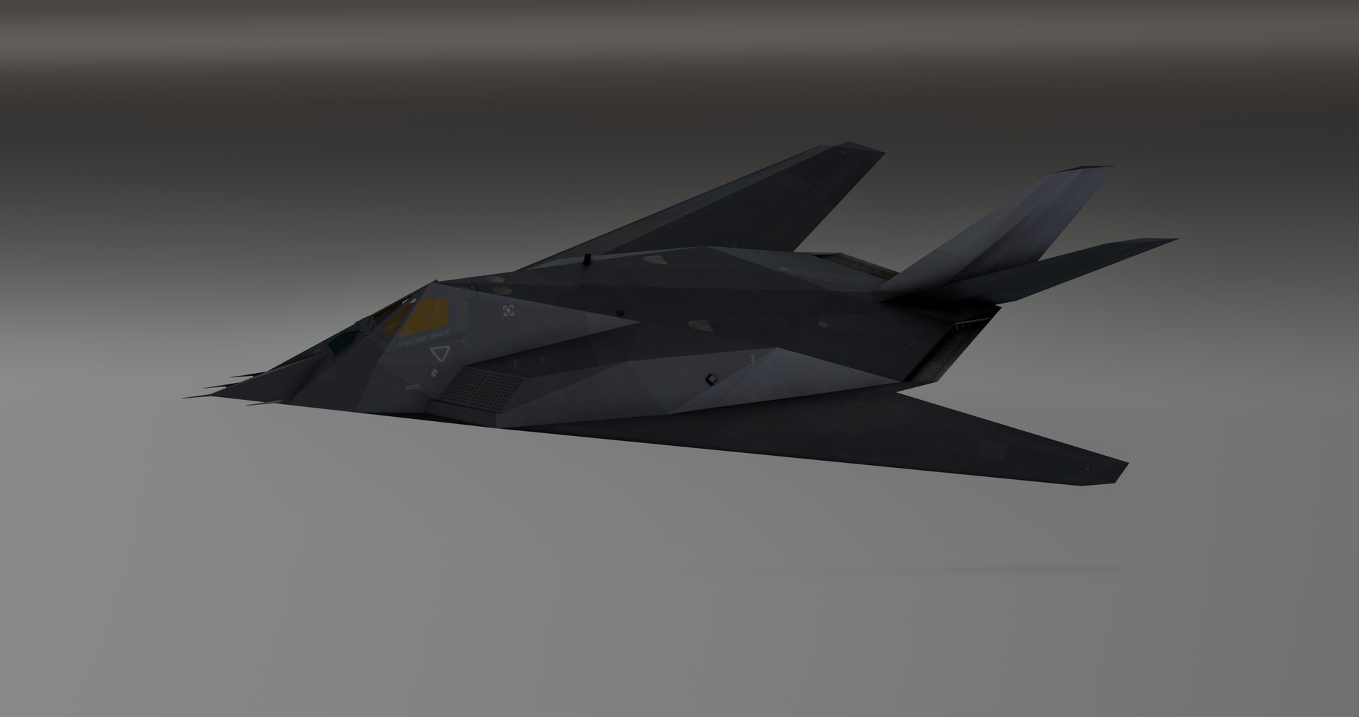 3D F117 Nighthawk Furtive Stealth - Photorealistic Millitary Aircraft ...