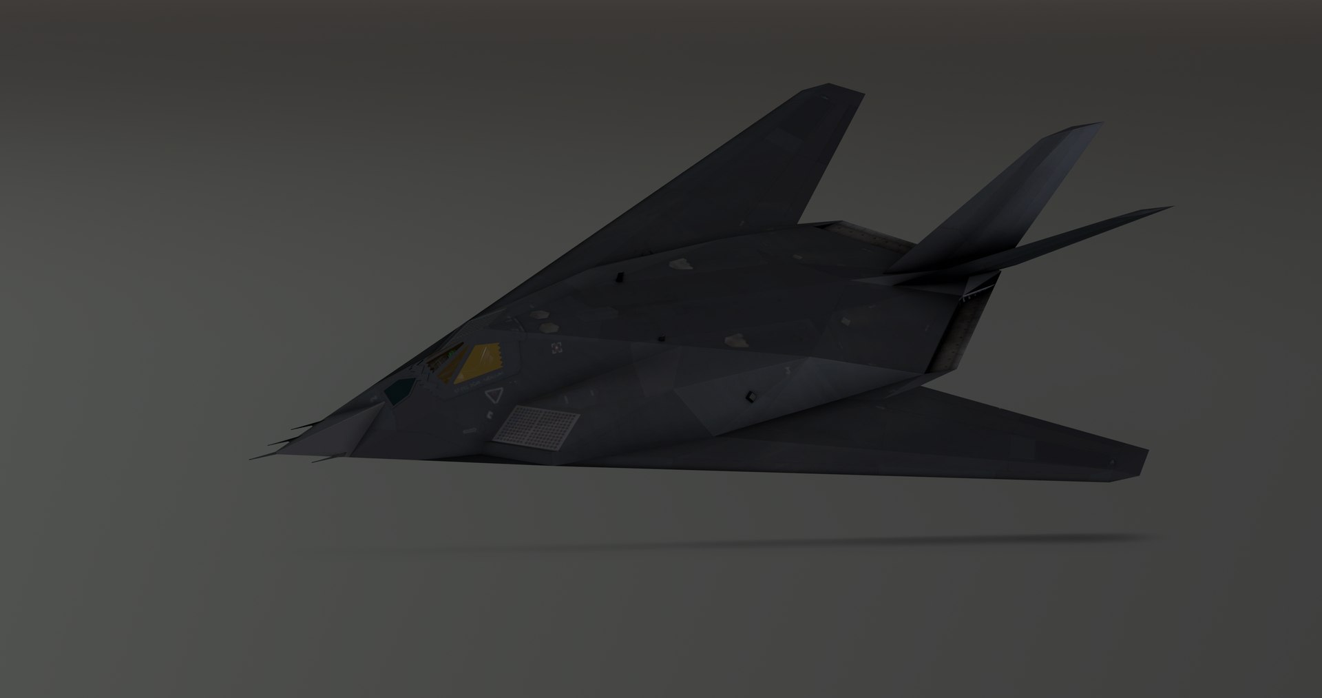 3D F117 Nighthawk Furtive Stealth - Photorealistic Millitary Aircraft ...