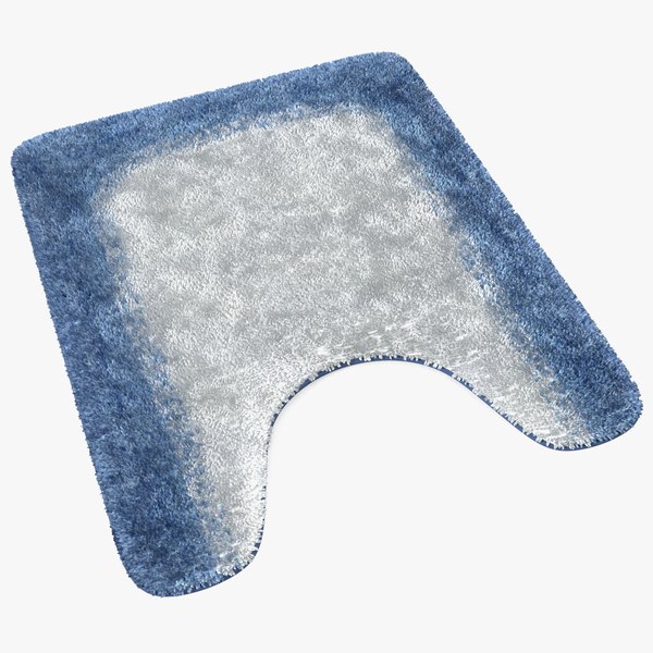 modelo 3d Blue Bathroom Contour Rug Fur - TurboSquid 2054848