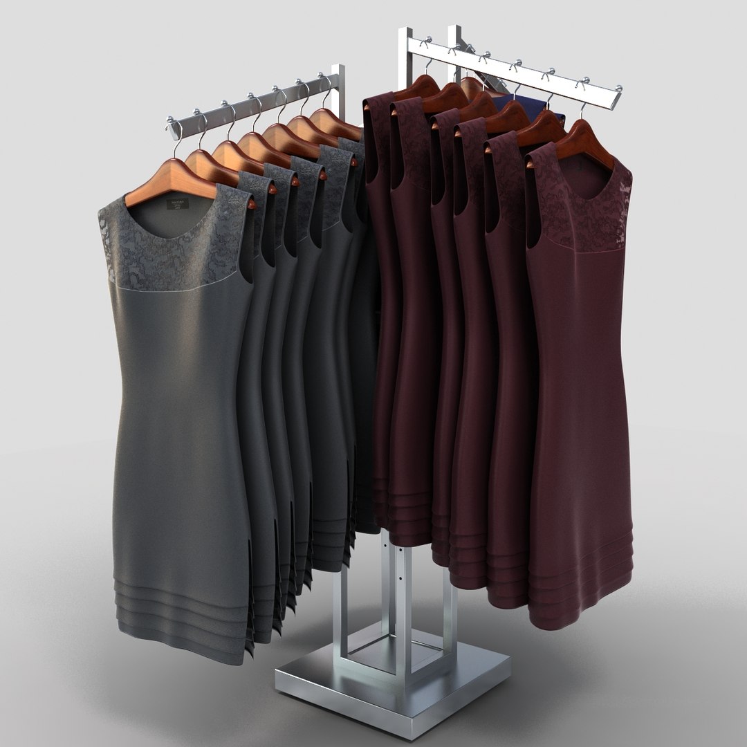 3d Model Womens Dresses Rack