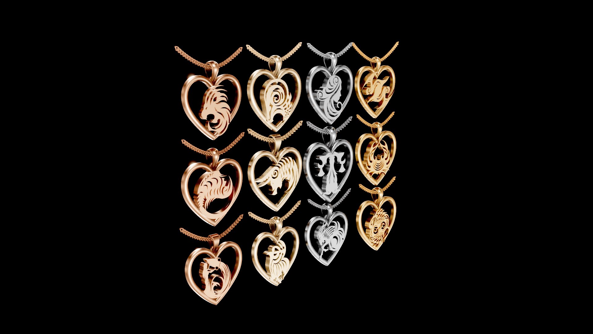 3D Model Zodiac Pendant Pack 12 - TurboSquid 2483646