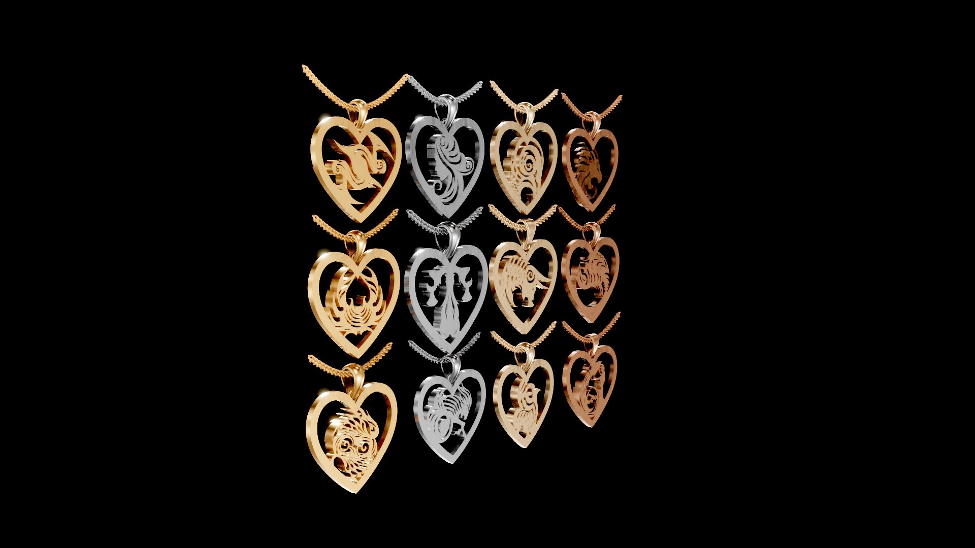 3D Model Zodiac Pendant Pack 12 - TurboSquid 2483646