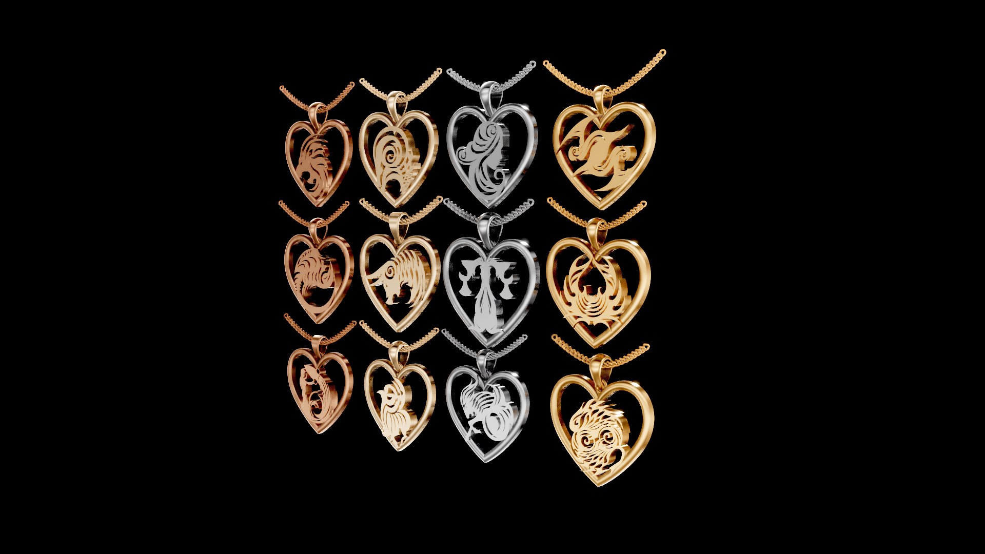 3D Model Zodiac Pendant Pack 12 - TurboSquid 2483646