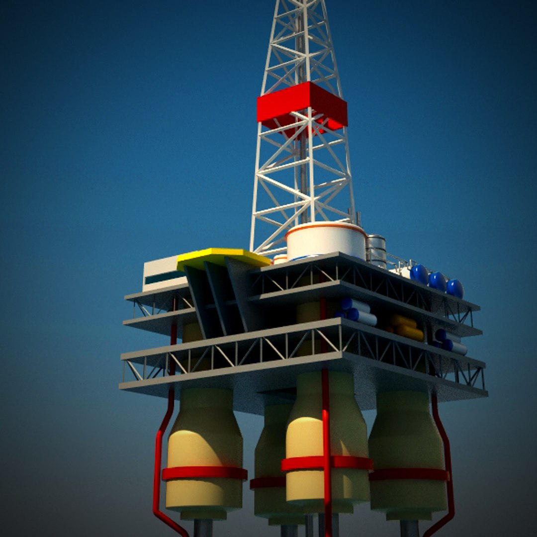 3d Oil Rig Platform Model