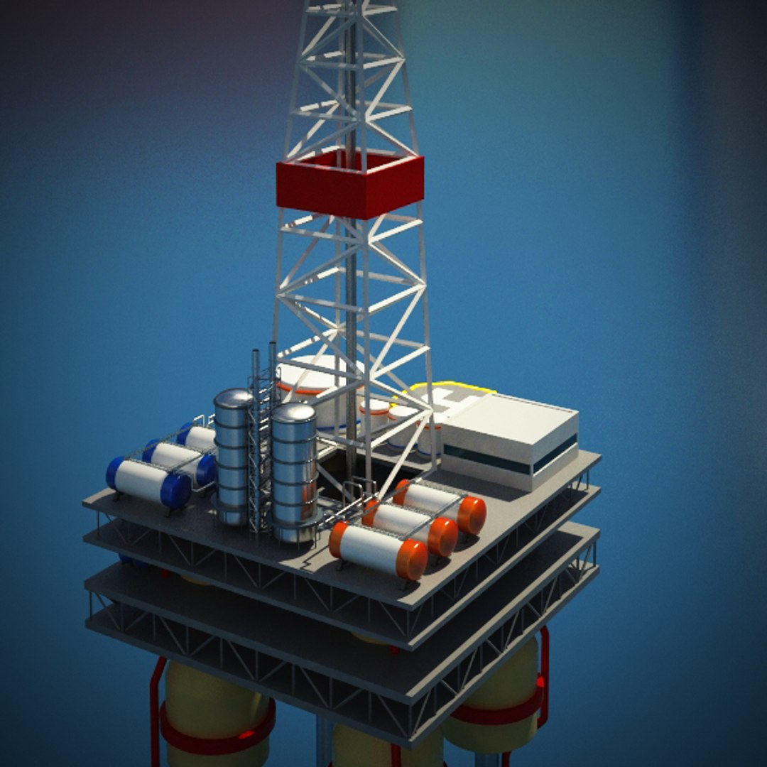 3d Oil Rig Platform Model