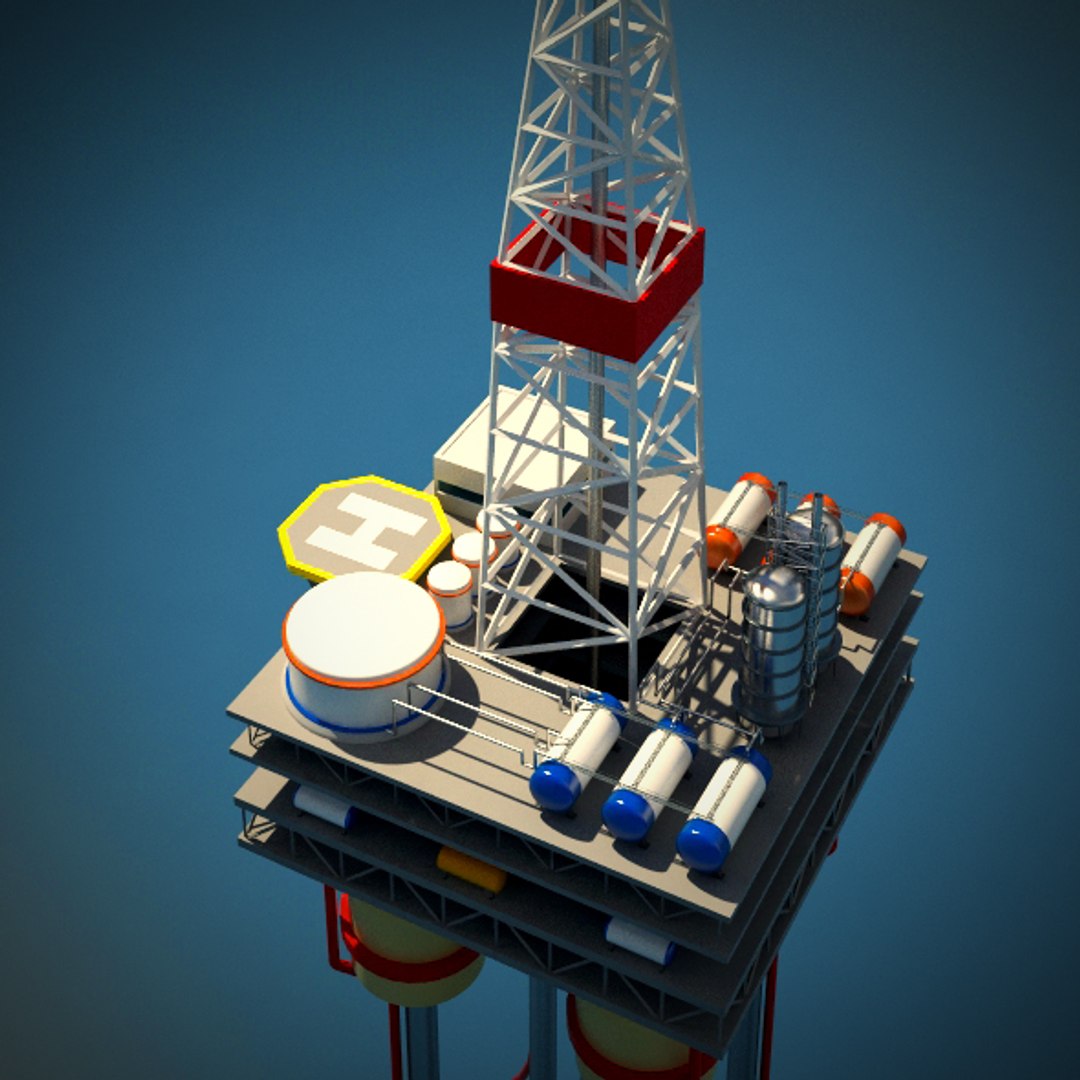 3d Oil Rig Platform Model