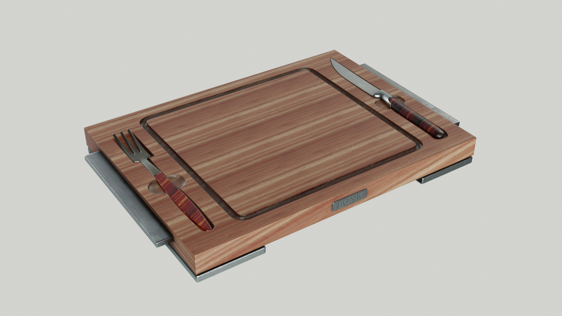 Chopping Board With Cutlery 3D Model - TurboSquid 1793671