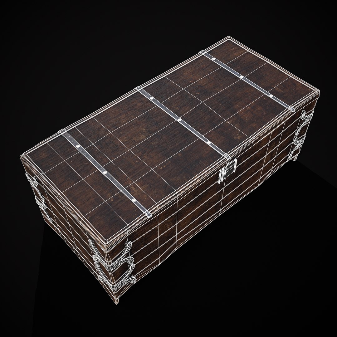 Old Wooden Strong Box 3D model - TurboSquid 2052885