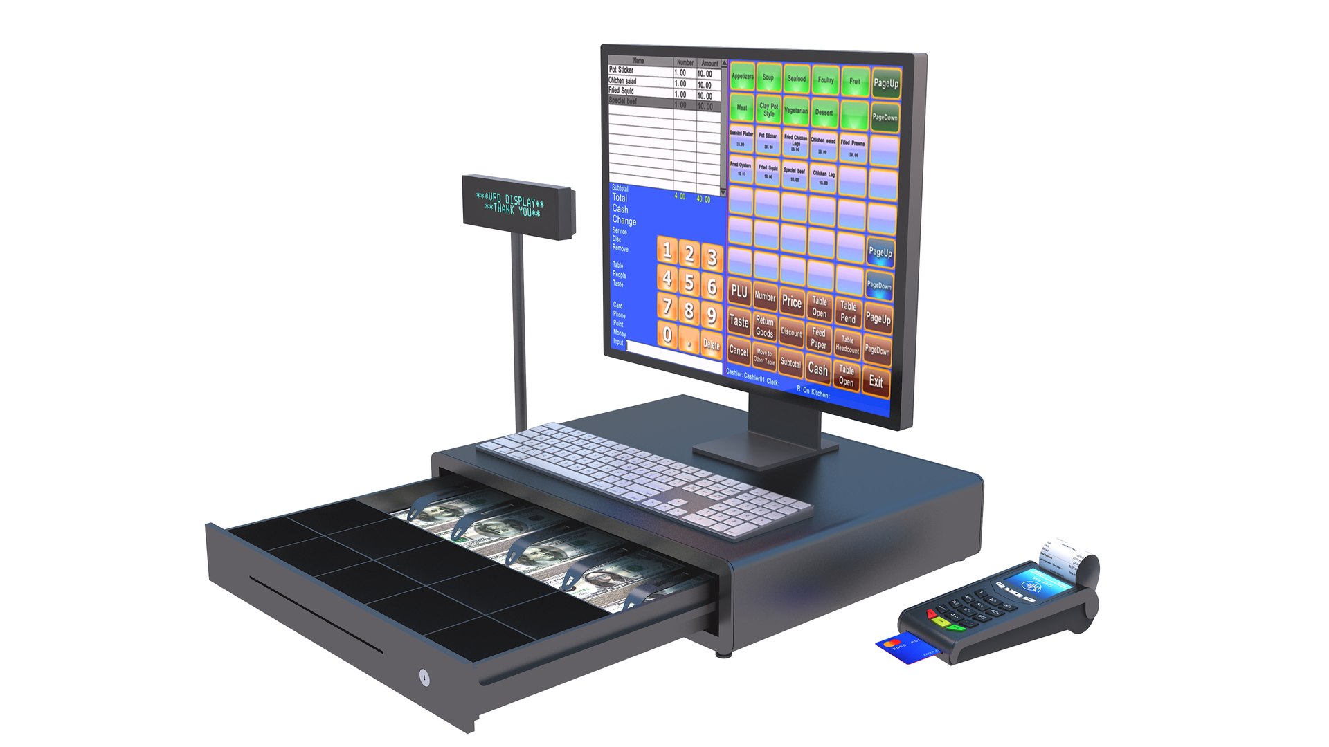 3D Model Self Service Counter Scales And Cash Register - TurboSquid 2285230