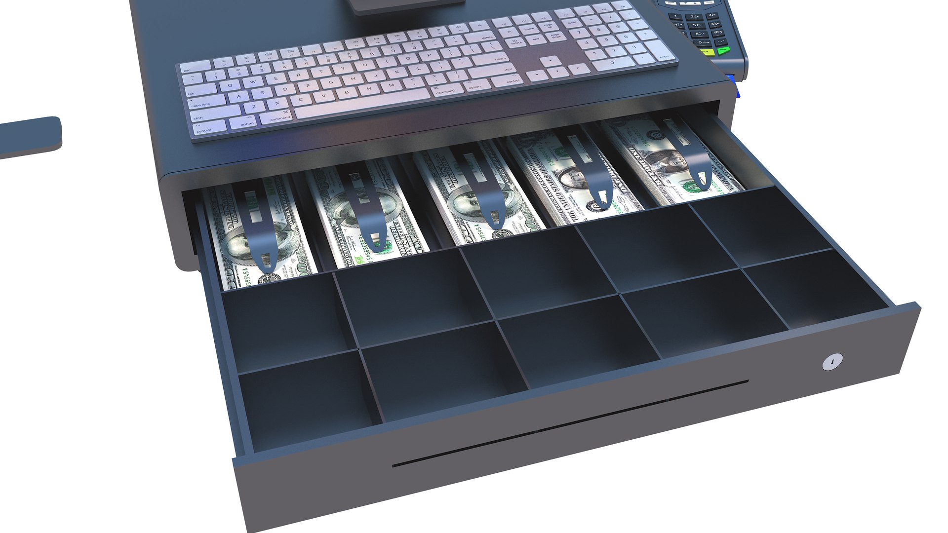 3D Model Self Service Counter Scales And Cash Register - TurboSquid 2285230