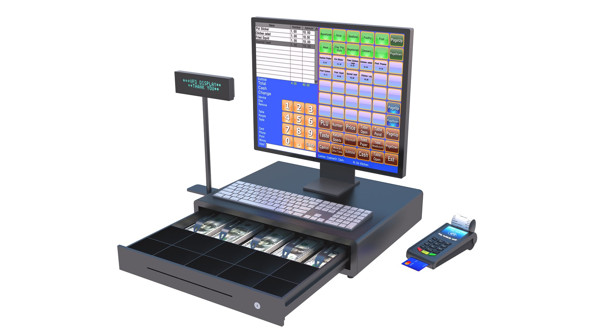 3D Model Self Service Counter Scales And Cash Register - TurboSquid 2285230