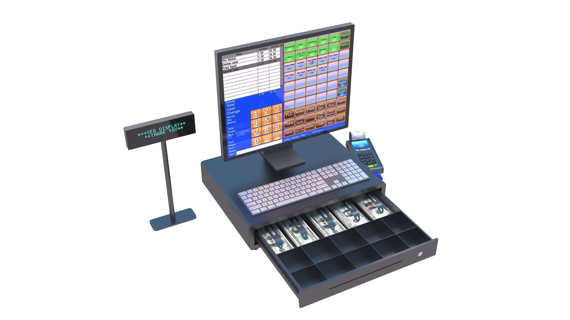 3D Model Self Service Counter Scales And Cash Register - TurboSquid 2285230