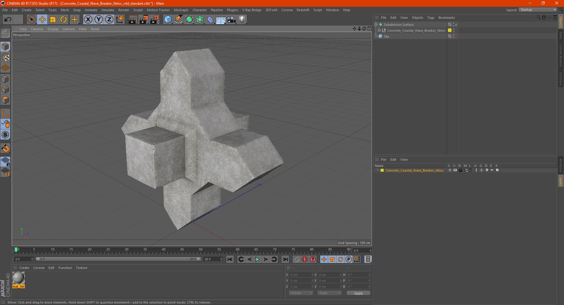 3D Concrete Coastal Wave Breaker Xbloc model - TurboSquid 1821177