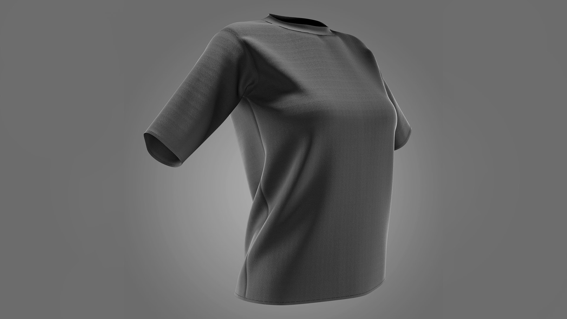 Basic Half-sleeve T-shirt Female 3D - TurboSquid 2104388