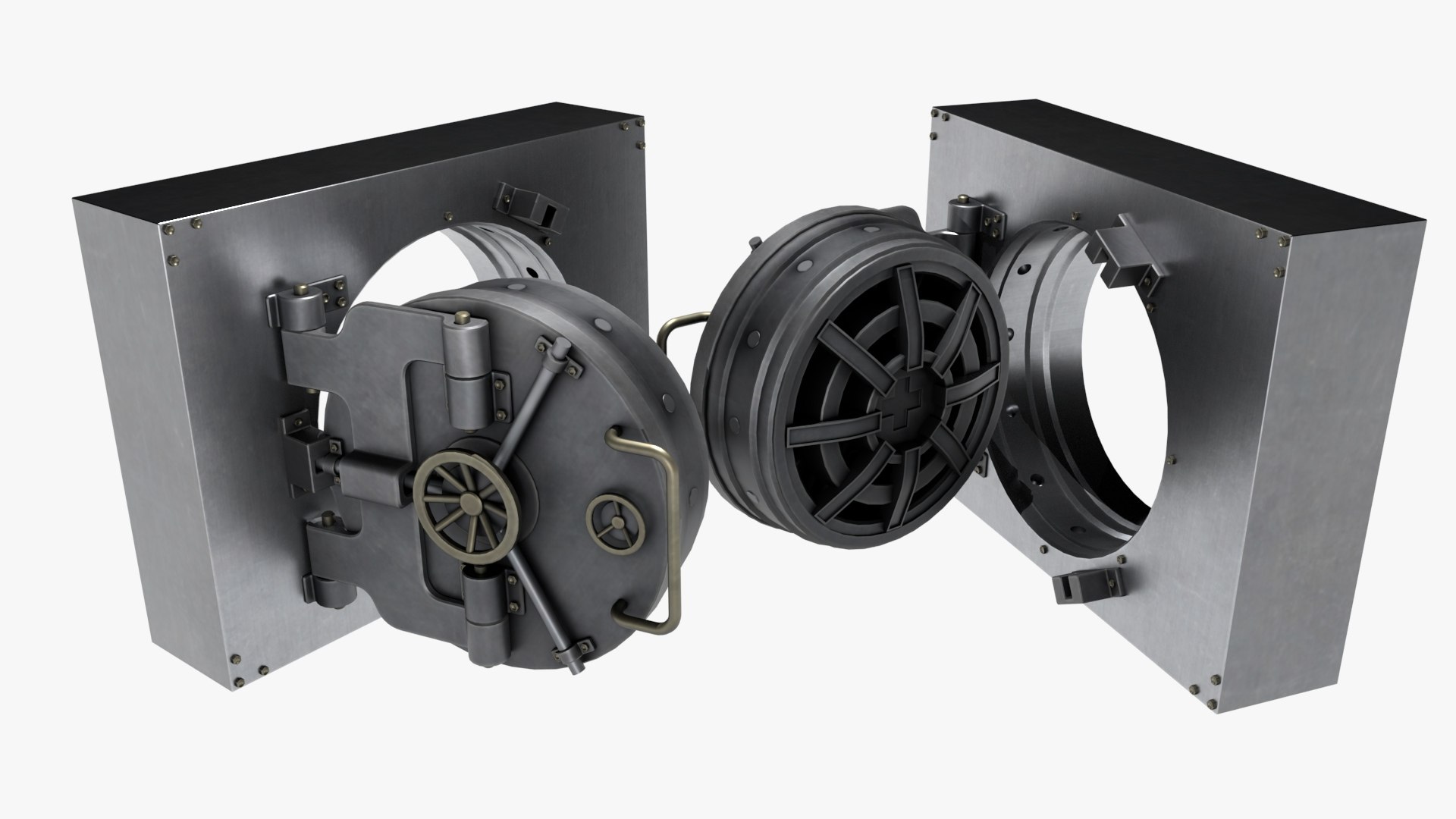 Round Bank Vault Door 3D Model - TurboSquid 1881309