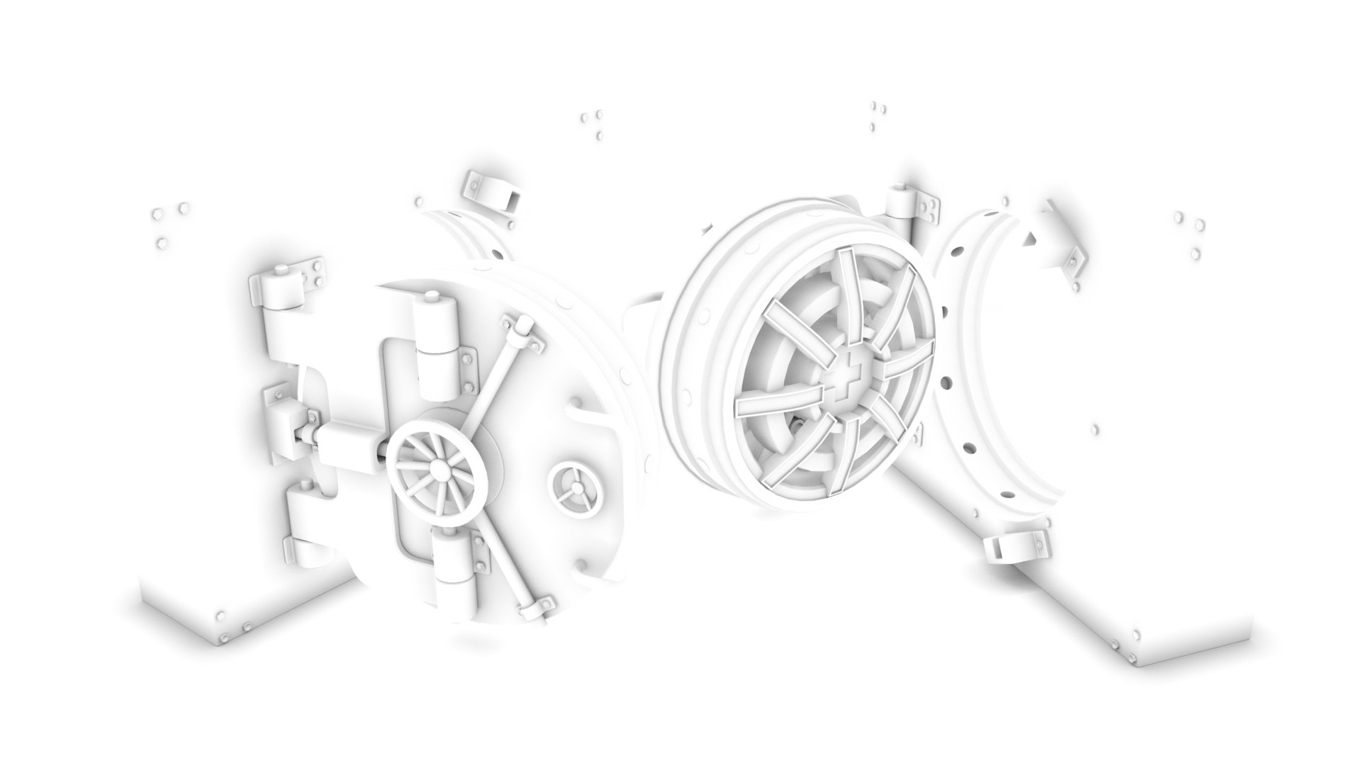 Round Bank Vault Door 3D Model - TurboSquid 1881309