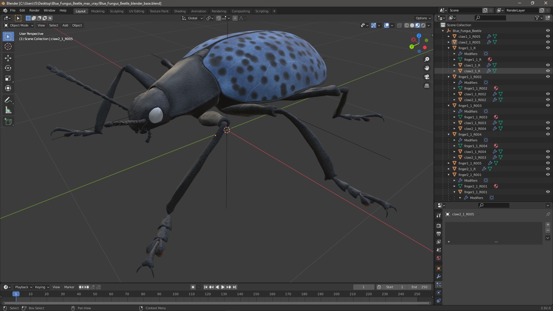 Blue Fungus Beetle 3D Model - TurboSquid 2284106