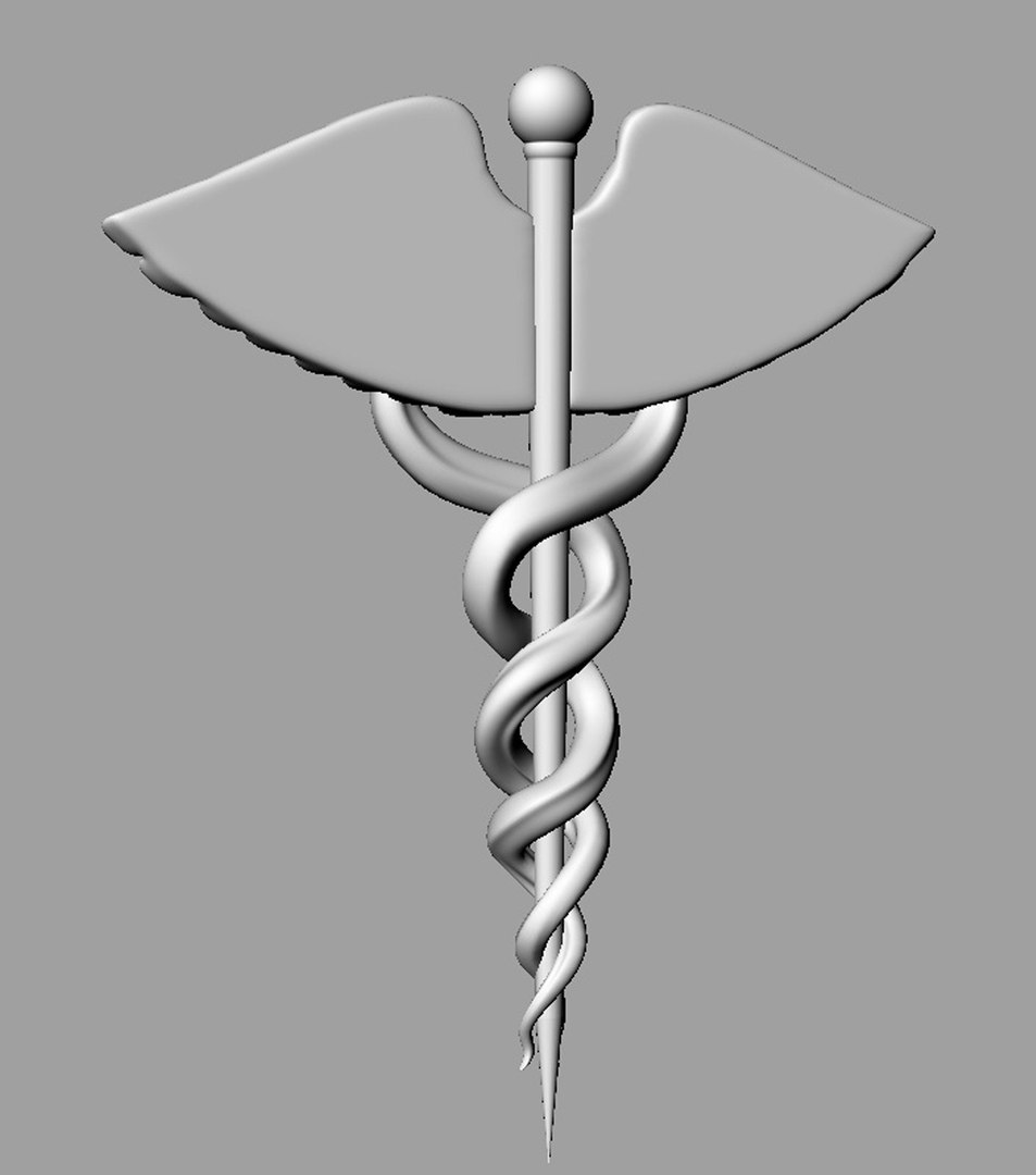 Medical Caduceus Symbol 3d Model