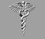 Medical Caduceus Symbol 3d Model