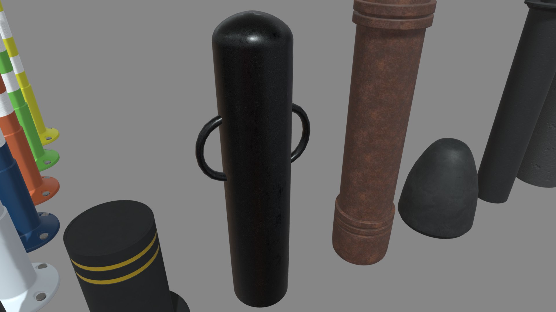 3D Model Bollards Pack - TurboSquid 1997010