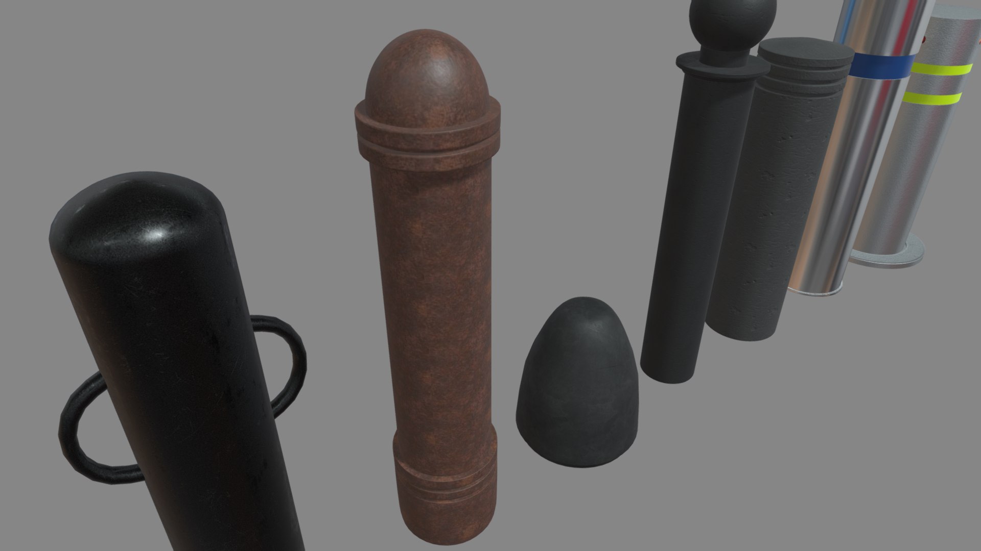 3D Model Bollards Pack - TurboSquid 1997010