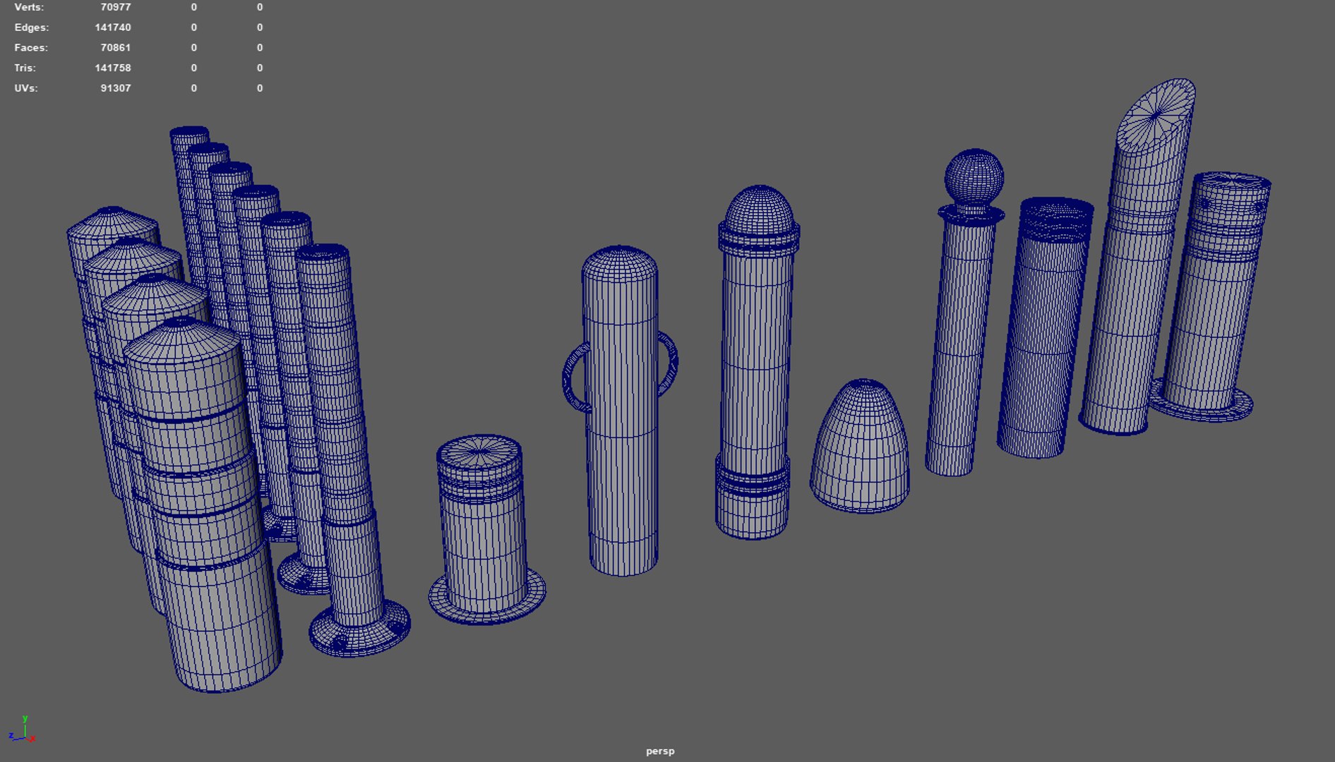 3D Model Bollards Pack - TurboSquid 1997010