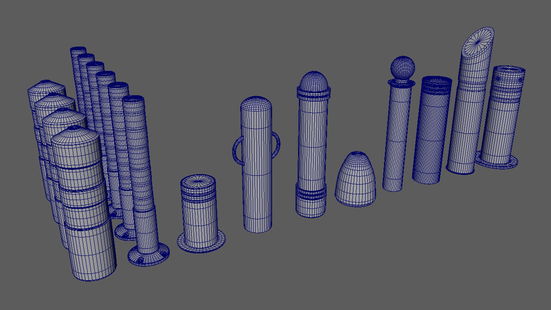 3D Model Bollards Pack - TurboSquid 1997010