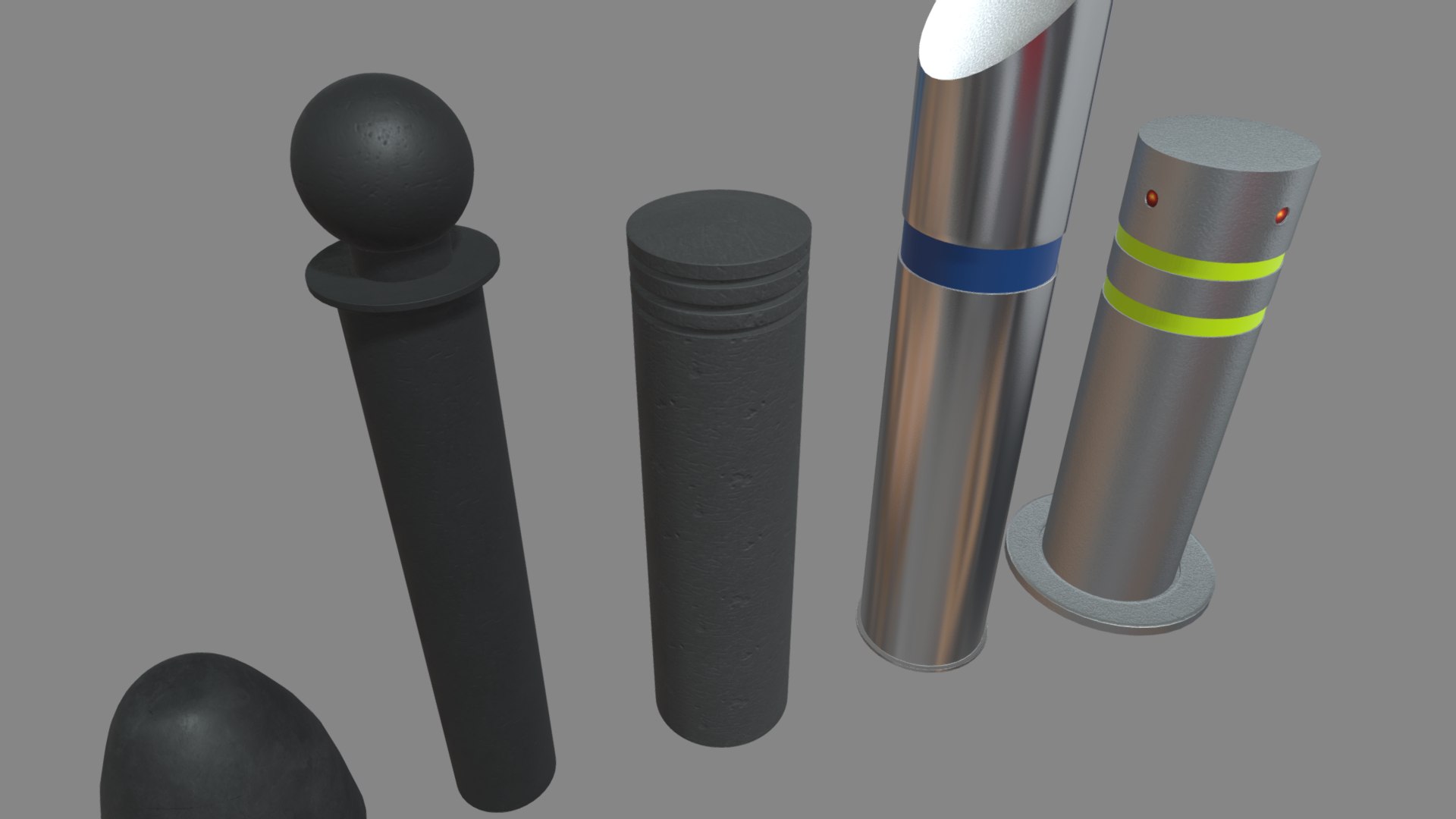 3D Model Bollards Pack - TurboSquid 1997010