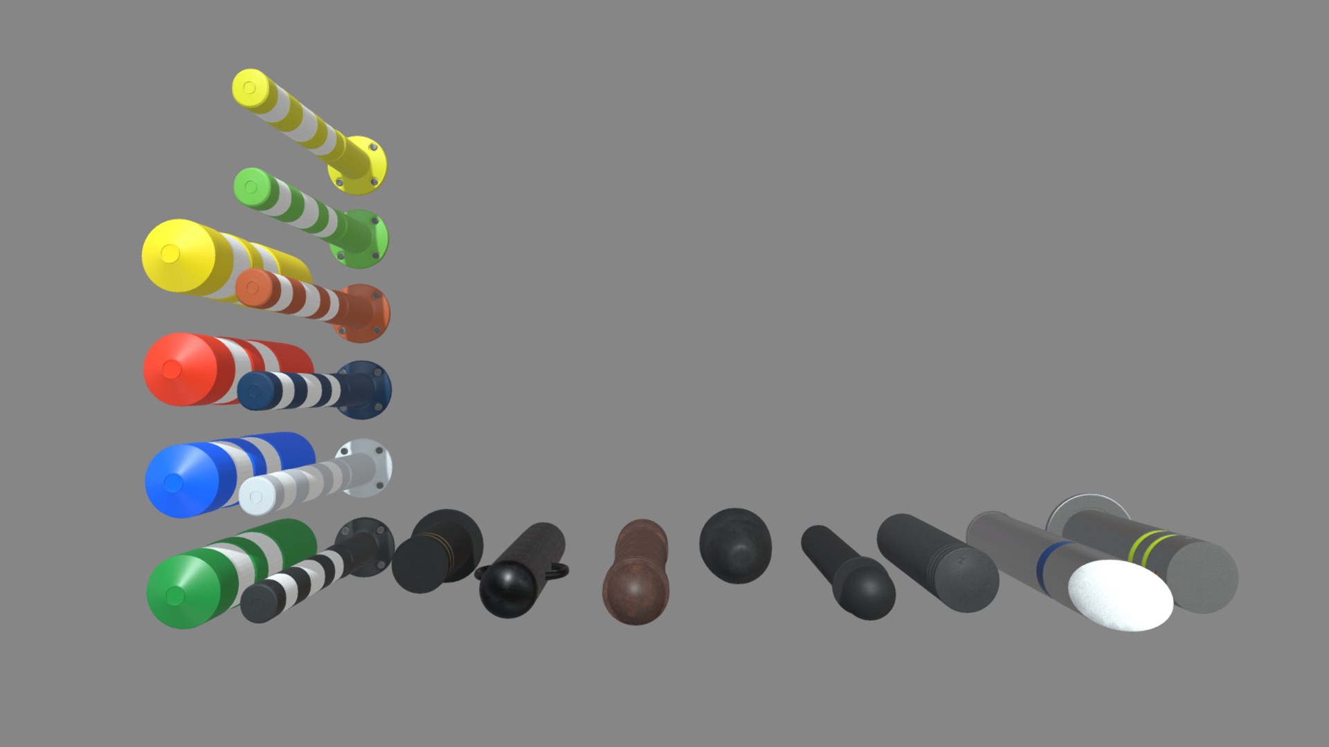 3D Model Bollards Pack - TurboSquid 1997010