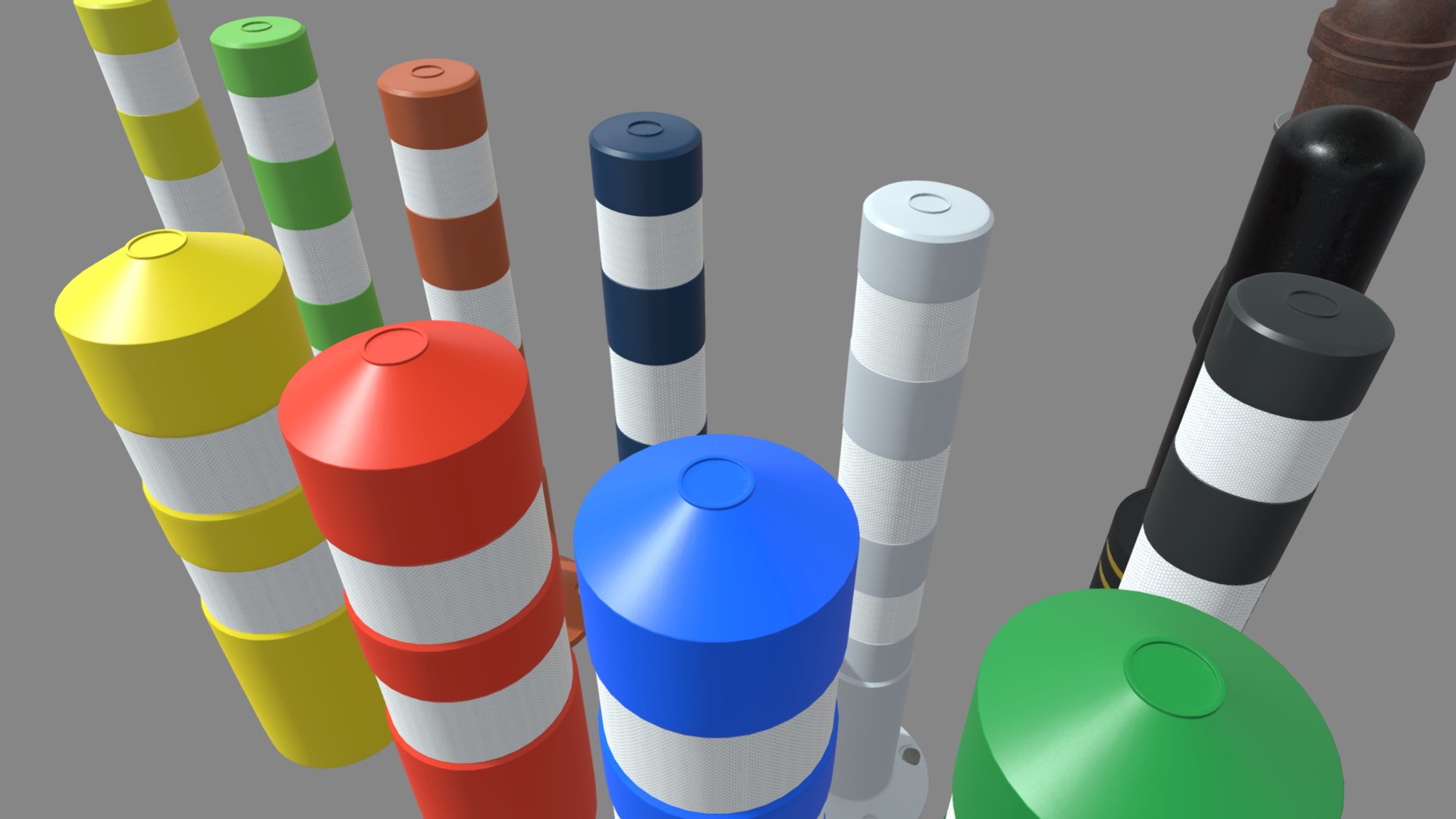 3D Model Bollards Pack - TurboSquid 1997010